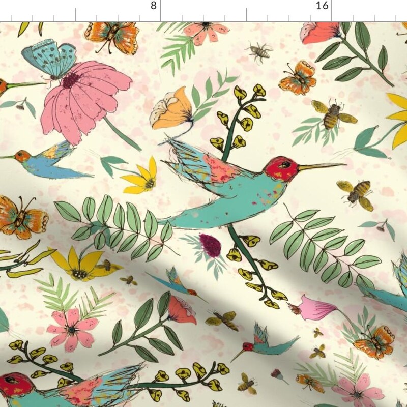 Fabric by the Yard Hummingbird - Etsy