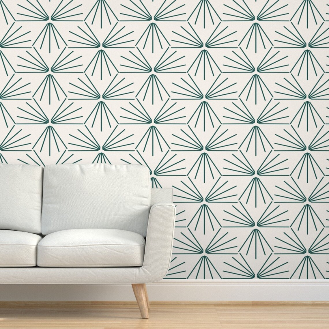 Tile Geo Wallpaper Sun Tile Marine by Holli Zollinger Navy - Etsy