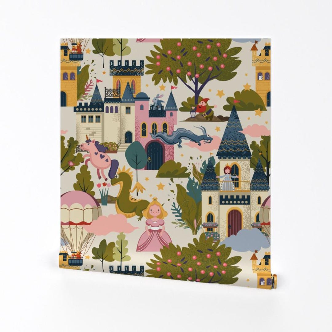 Whimsical Castle Wallpaper Large Scale Enchanted Kingdom by Sonulkaster ...