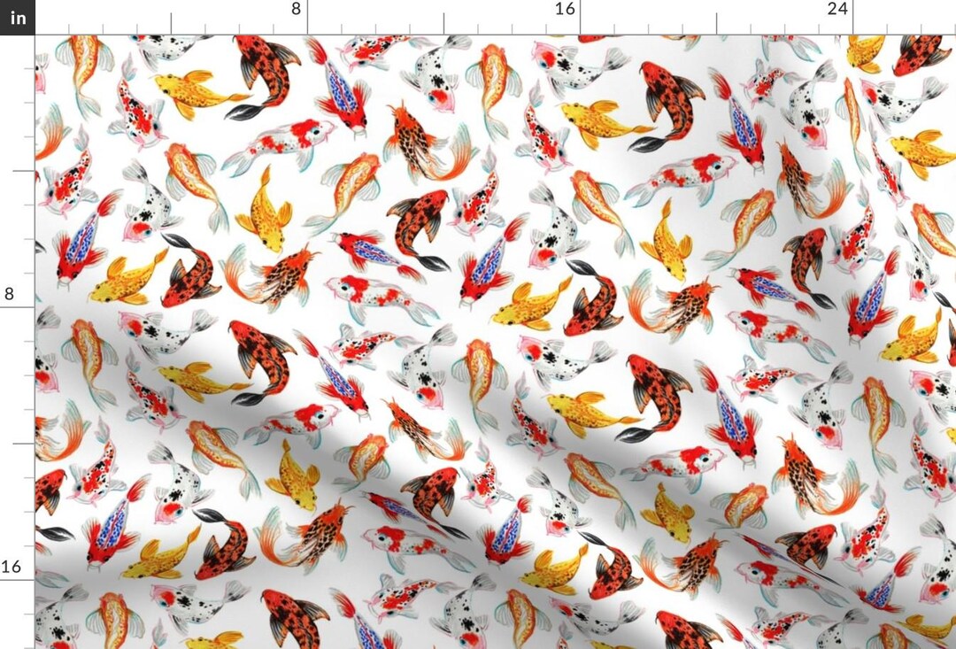 Koi Fish Fabric - Koi by Jadegordon - Koi Carp Goldfish Zen Garden ...