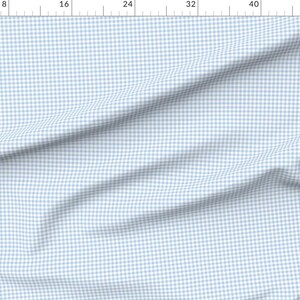 Blue Gingham Fabric - Foggy Morning Pale Blue Gingham Check by ...