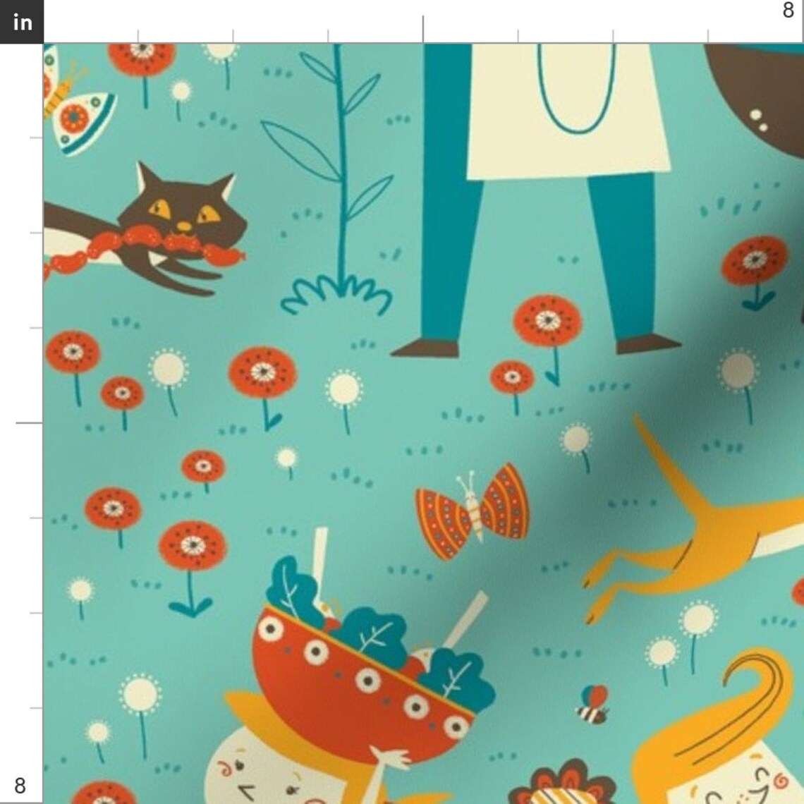 Summer Cookout Fabric Vintage Cookout by Gnoppoletta - Etsy