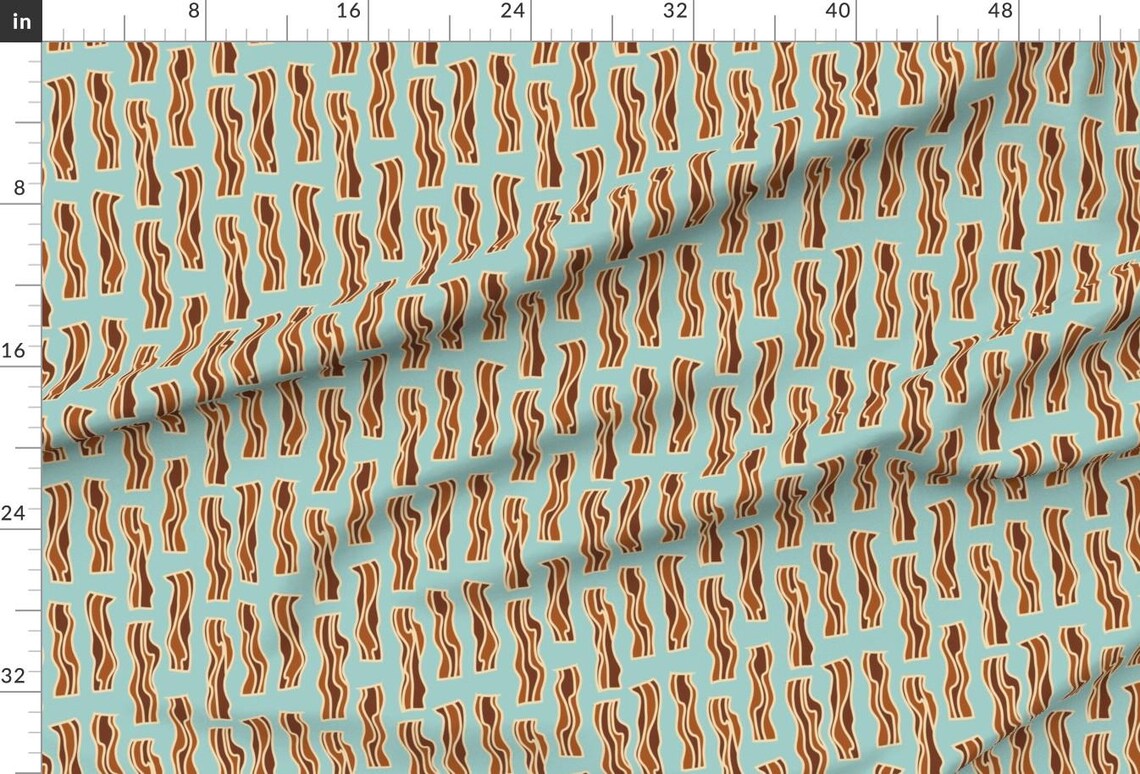 Blue Bacon Fabric - Bacon by Thecalvarium - Blue Bacon Kitchen Decor ...