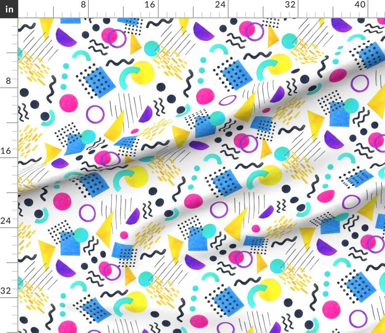 Memphis Style Fabric Memphis Style by Runlenarun 1990s - Etsy