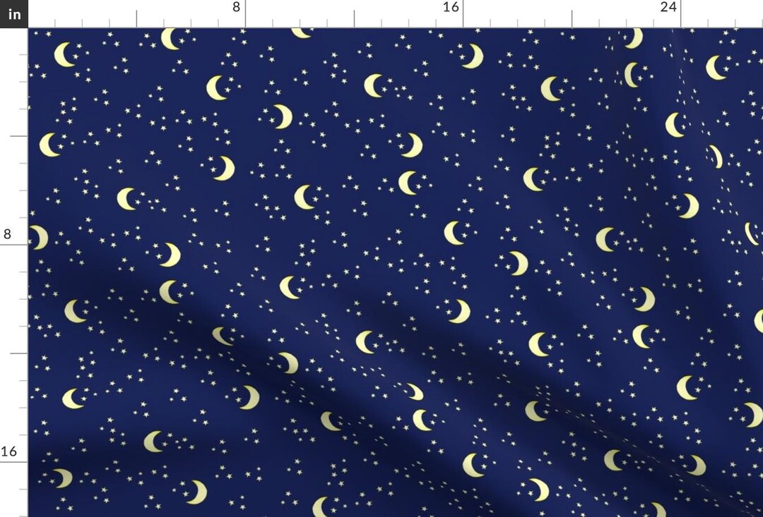 Moon and Stars Astrological Fabric - Moon and Stars Outer Space by ...