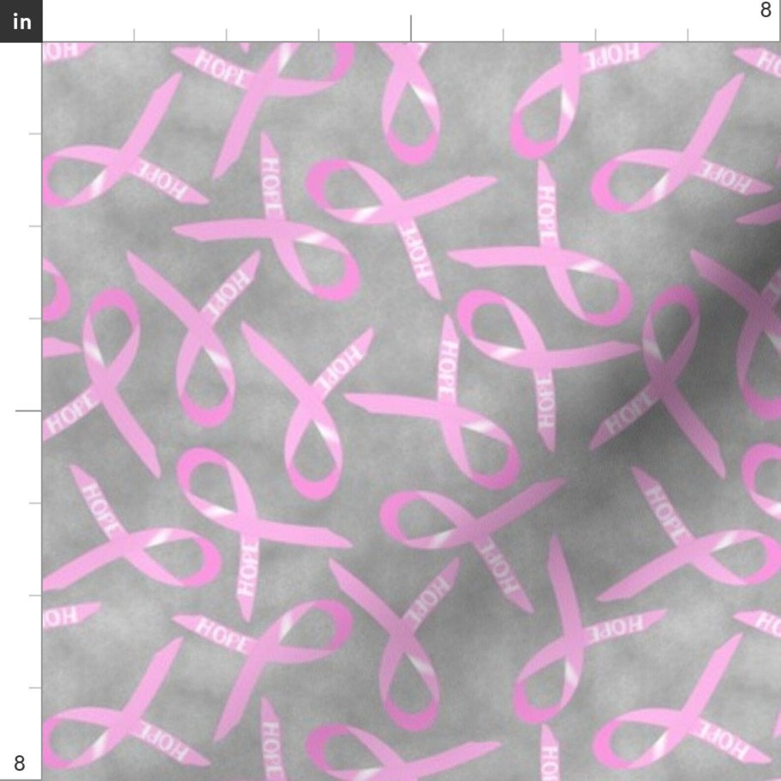 Breast Cancer Fabric Pink Hope Awareness Ribbon Scattered - Etsy