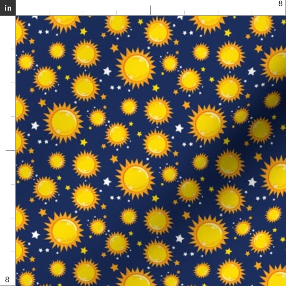 Sun Fabric Solar System 13 by Prettygrafik Solar Space Sun - Etsy