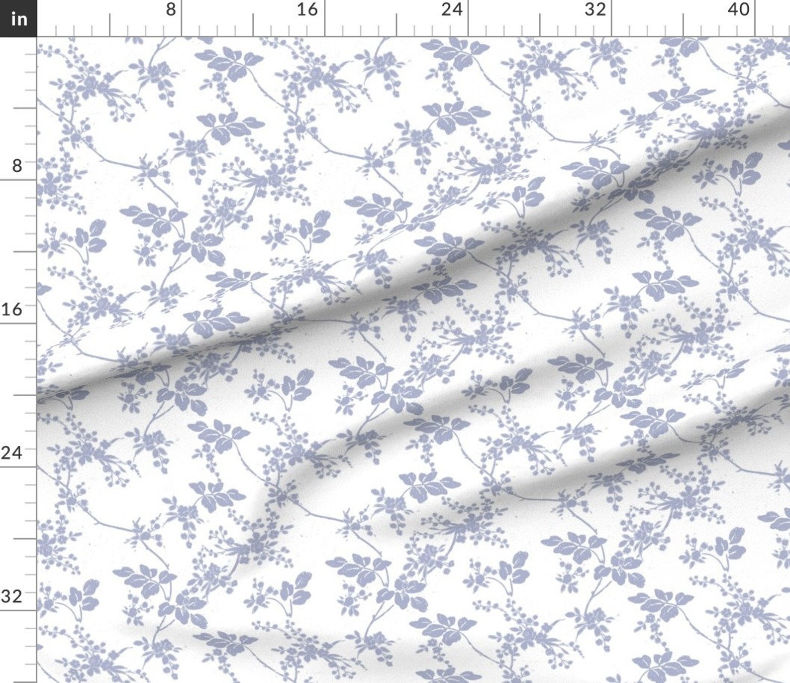 Steel Floral Fabric Ladybelle Steel Blue 2 by Lilyoake - Etsy