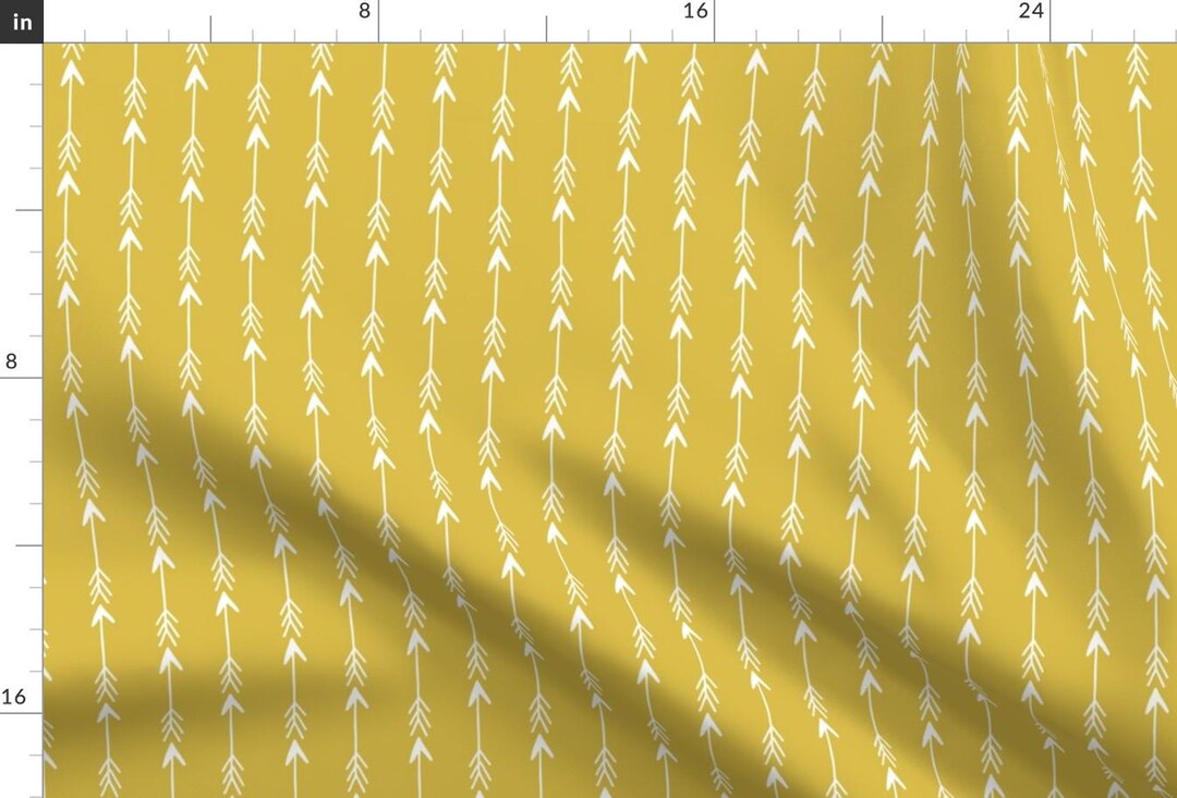 Arrow Fabric - Arrow // Arrows Mustard Yellow Arrow Fabric Nursery Baby ...