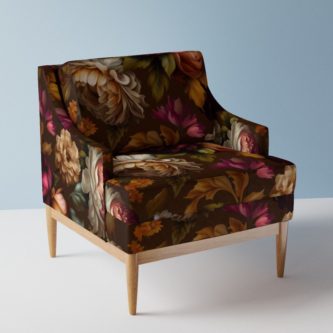 Baroque Floral Upholstery Fabric Bronz Botanicals by ...