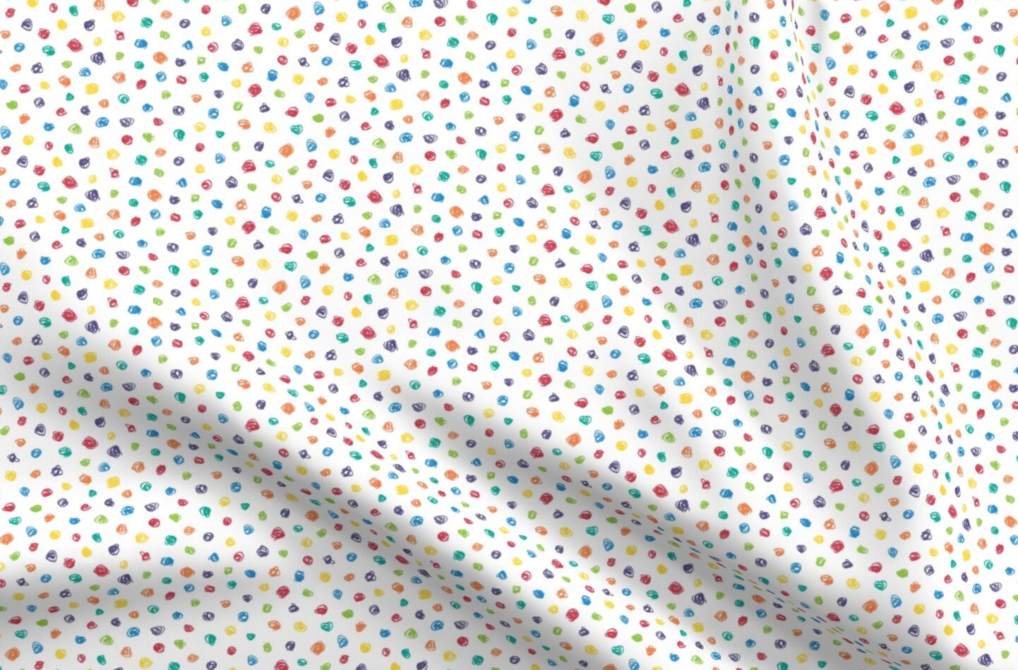 Colorful Crayon Dots Fabric Crayon Polkadots In Rainbow | Etsy