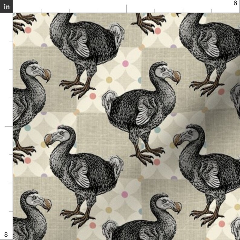 Dodo Fabric Dodo Doodle by Littlerhodydesign Floral Dodo | Etsy