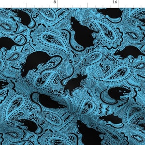 Rat Fabric turquoise Paisley Rats Medium Size by - Etsy