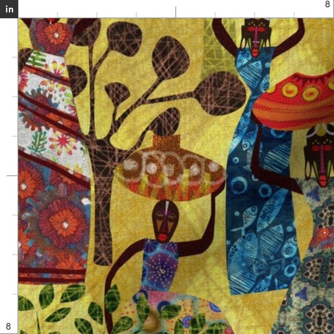 Folklore Fabric Women of Africa A Tapestry of Life by - Etsy