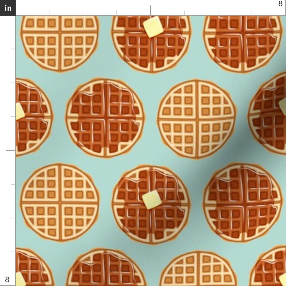 Belgian Waffle Fabric Waffles Dark Mint by - Etsy