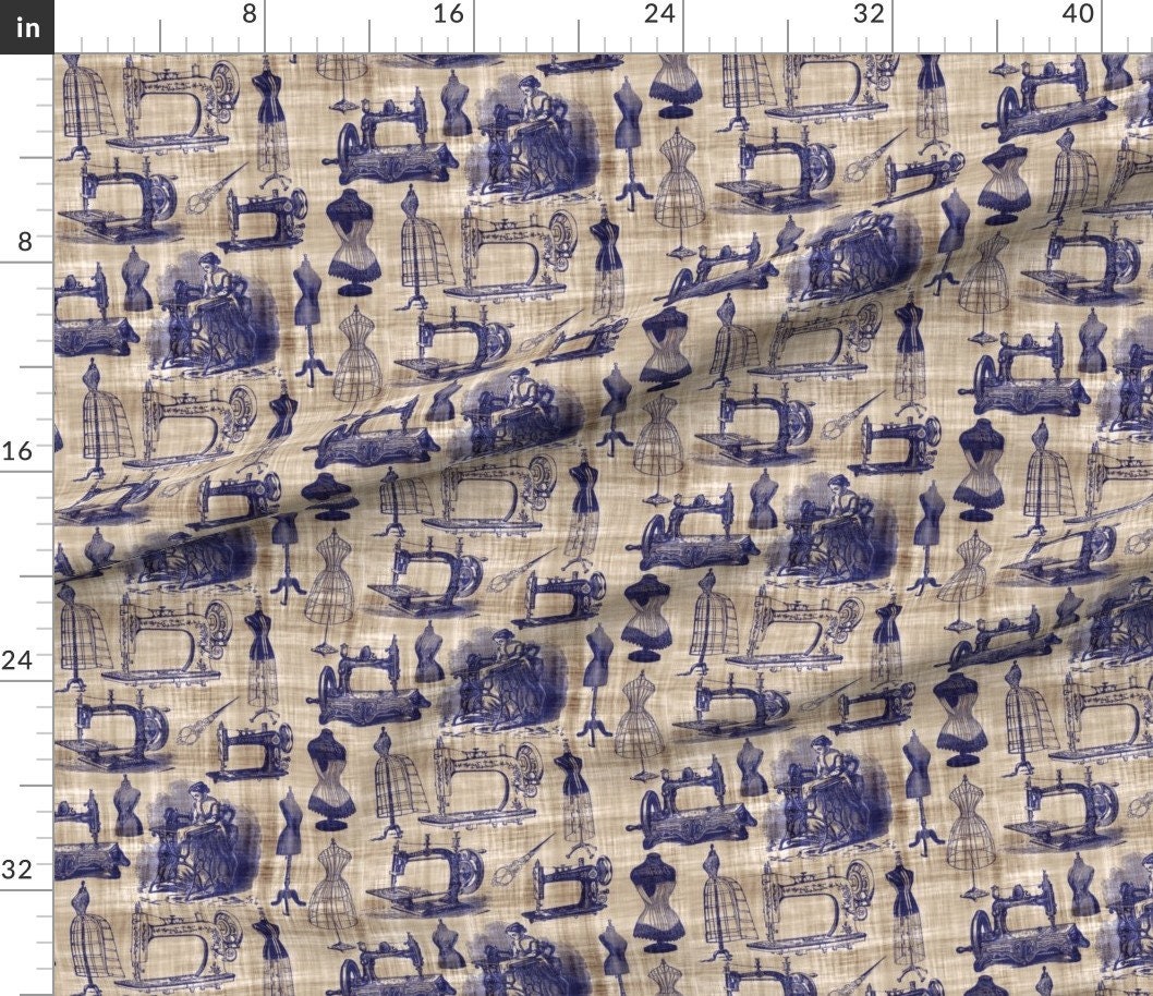 Victorian Sewing Toile Fabric Vintage Sewing Toile by Bonnie - Etsy