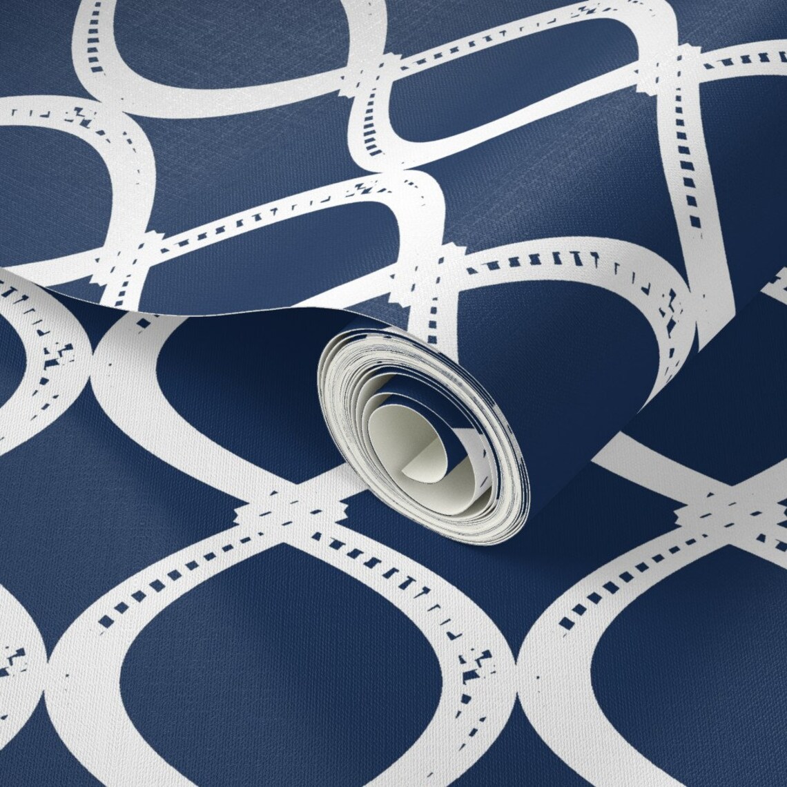 Nautical Wallpaper Fish Net-navy by Fleamarkettrixie Blue - Etsy UK