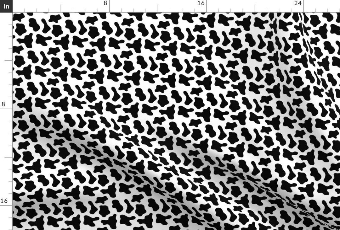Cow Print Fabric - Farm Coordinate Cow by Vannina - Dairy Cow Black and ...
