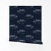 Puffer Fish Wallpaper Puffer Fish Silver on Navy by Jenlats - Etsy