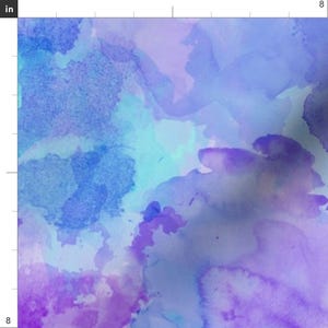 Purple Watercolor Fabric Aqua Violet Watercolor Splashes by Xoxotique ...