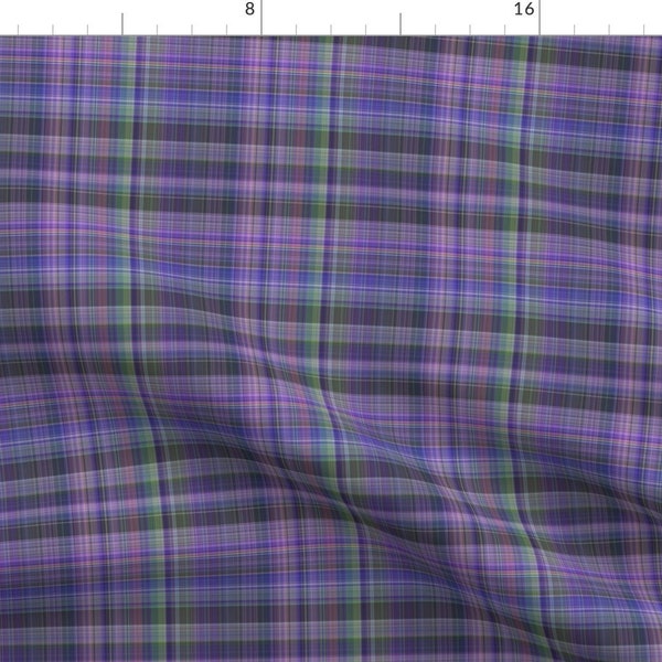 Purple Plaid Fabric - Etsy