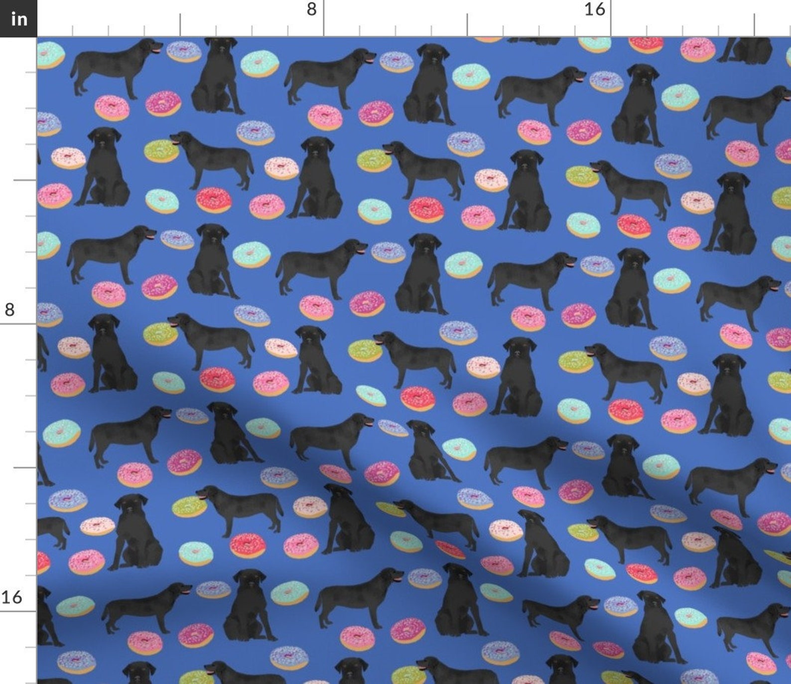 Black Lab Fabric Black Labrador Donuts Fabric Retrievers - Etsy