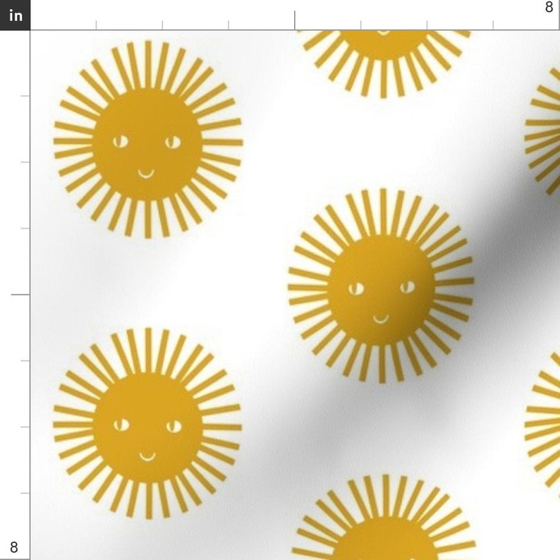 Yellow Sun Fabric Happy Sun Fabric Sun Fabric Nursery | Etsy