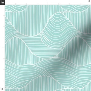Lines Blue Waves Geo Fabric Dunes Geometric Waves Stripes - Etsy