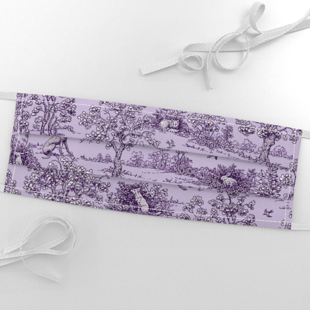 Purple Toile De Jouy Fabric Purple Reverse Greyhound Toile | Etsy