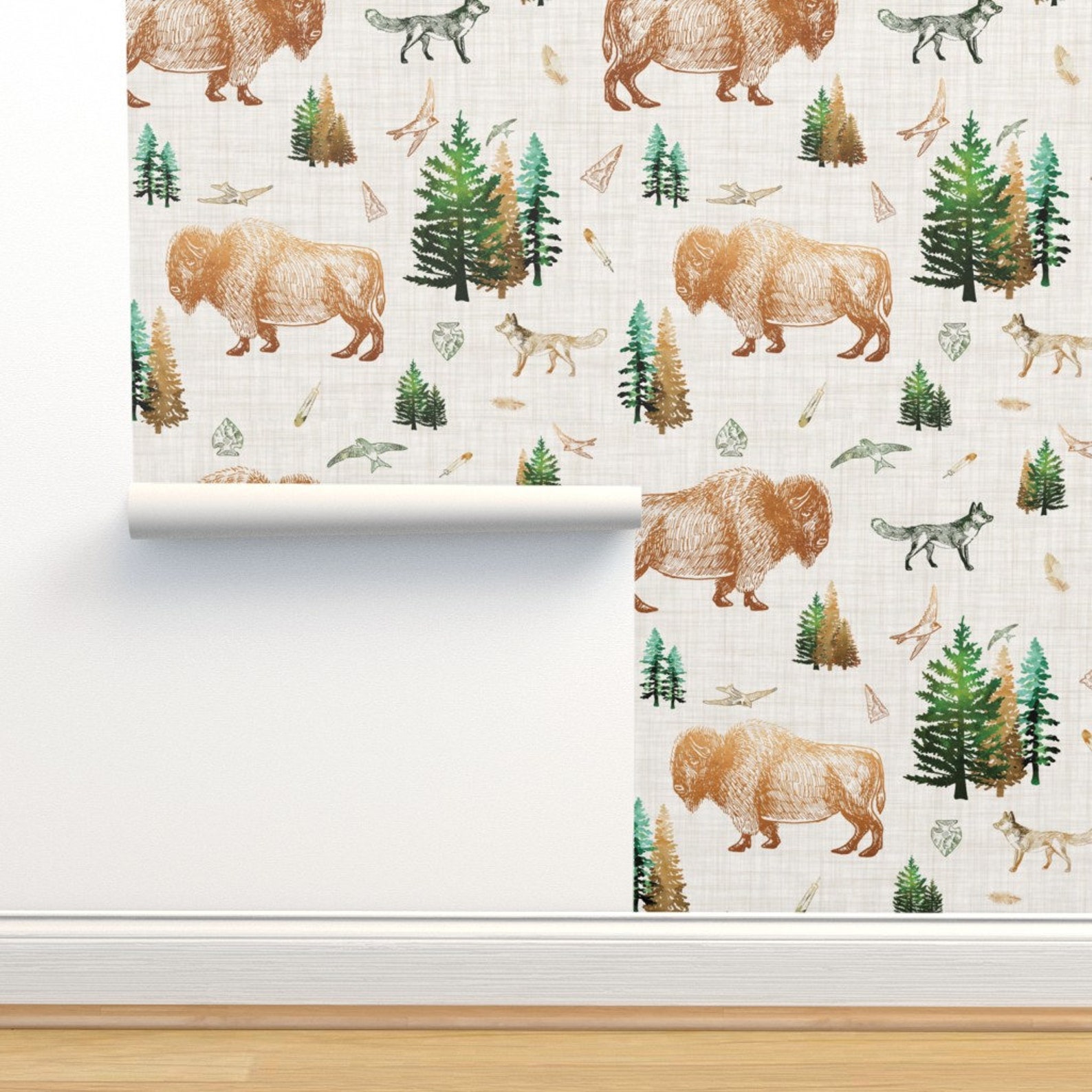 Bison Wallpaper American Bison Bronze Fall by Karolina - Etsy