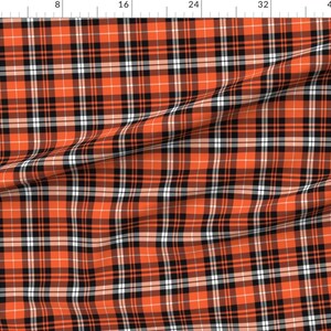 Orange Plaid Fabric Pumpkin Fall Plaid Orange,black,white by ...