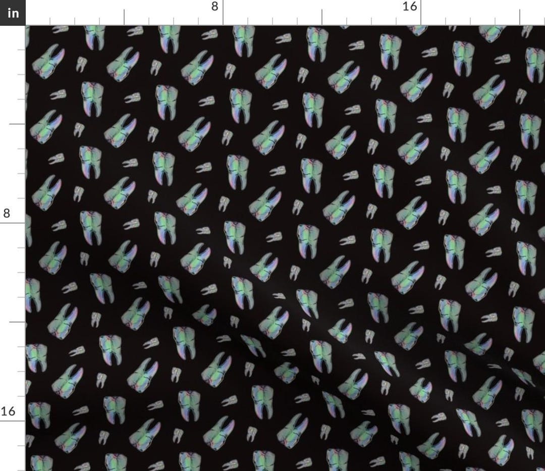 Tooth Fabric Loose Toothache Hologram on Black by Elliottdesignfactory ...