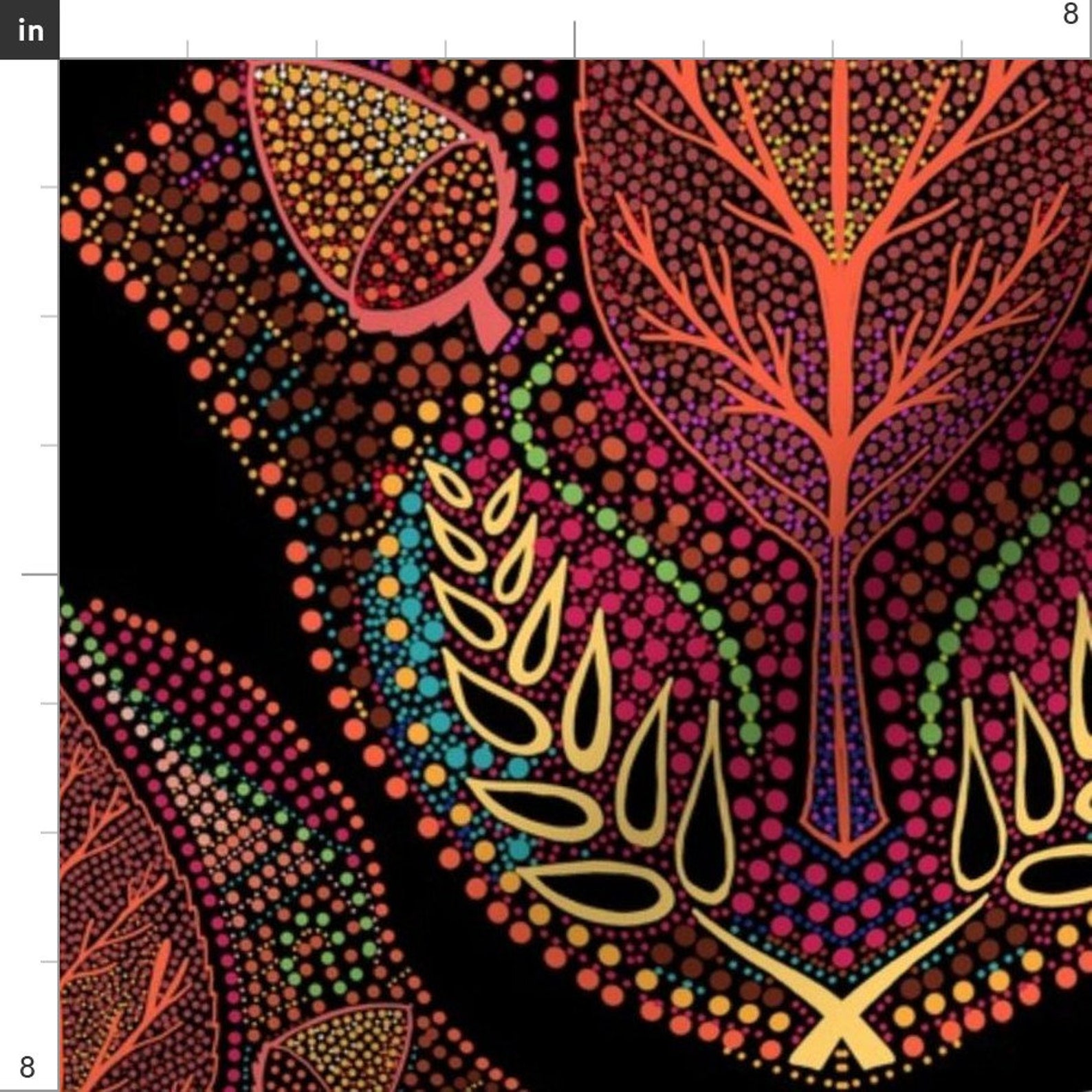 Fall Ogee Fabric Rustic Autumn Ogee by Beesocks Geometric - Etsy