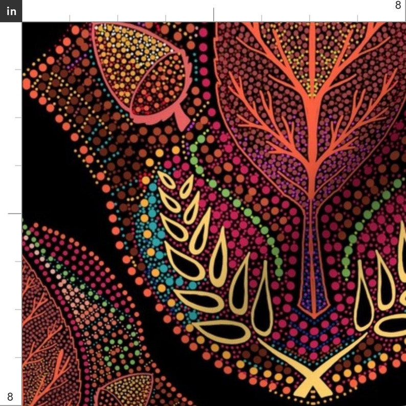 Fall Ogee Fabric Rustic Autumn Ogee by Beesocks Geometric | Etsy