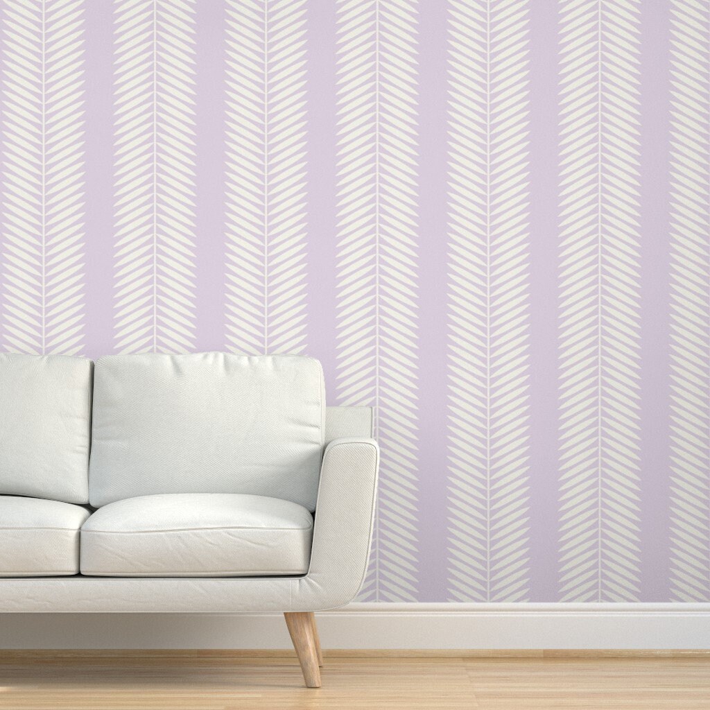 Leaves Wallpaper Laurel Leaf Custom Lilac by Danika Herrick - Etsy