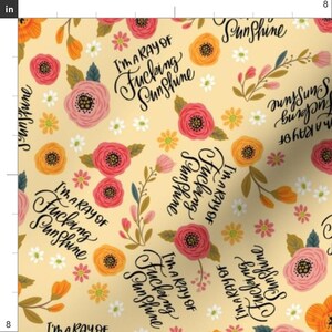 Floral Swear Fabric - Pretty Sweary I'm A Ray of F'ing Sunshine by ...