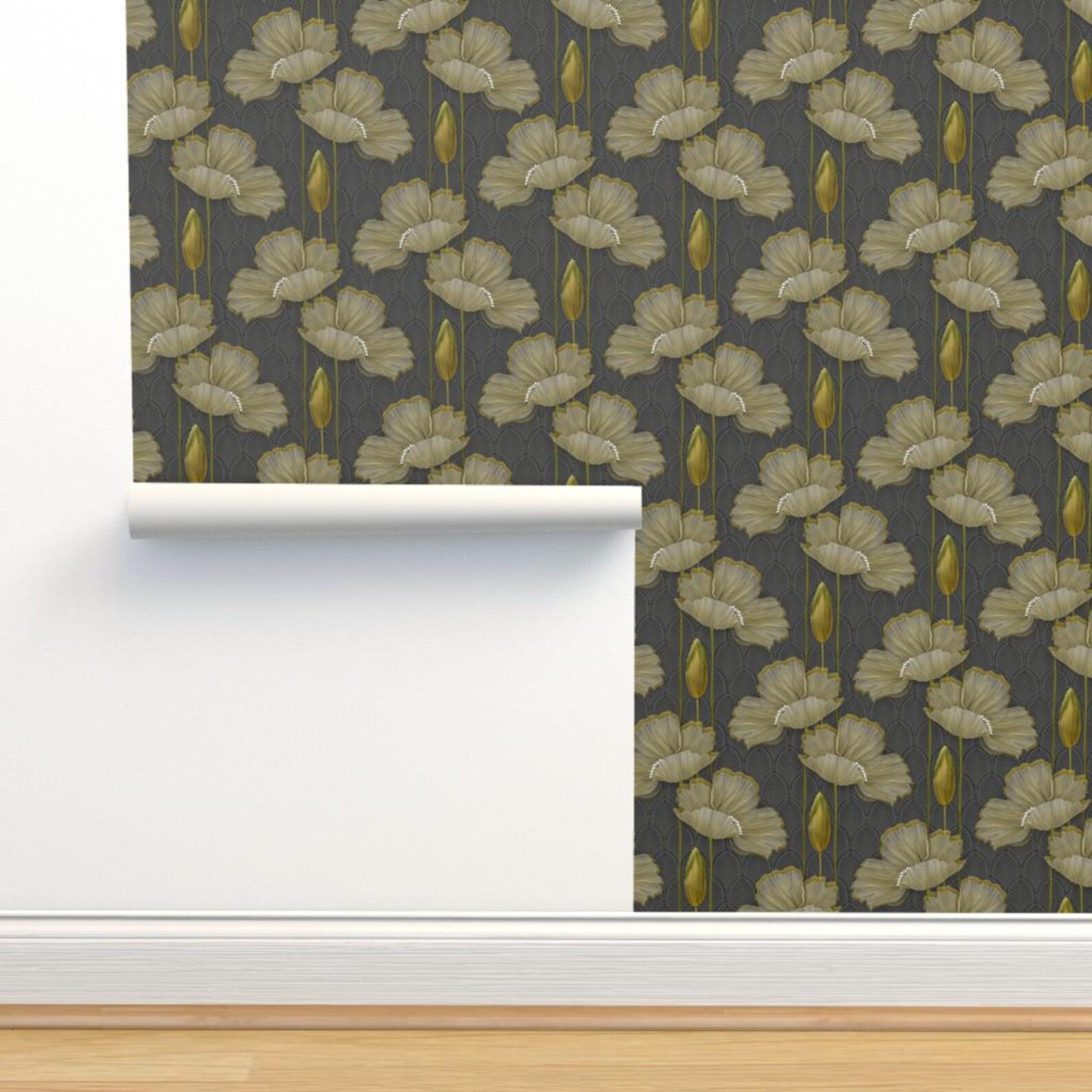 Art Decor Poppy Removable Peel and Stick Wallpaper - Vintage 1920s ...
