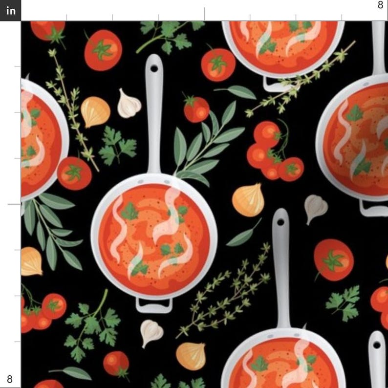 Soup in A Pan Fabric - Let’s Eat Tomato Soup by Diane555 - Cooking ...