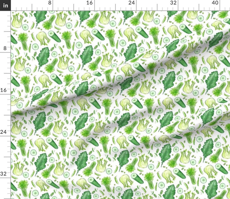 Vegetables Fabric Green Veggies by Countrygarden - Etsy