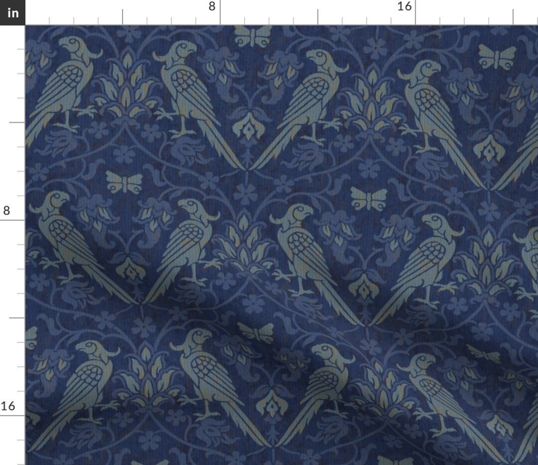 Islamic Fabric Parrot Damask by Muhlenkott Islamic Parrot - Etsy