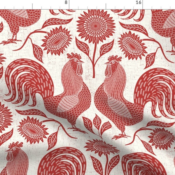 Red Roosters - Etsy