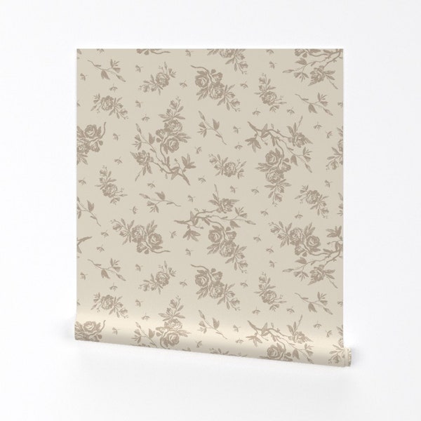 Neutral Rose Wallpaper - Etsy