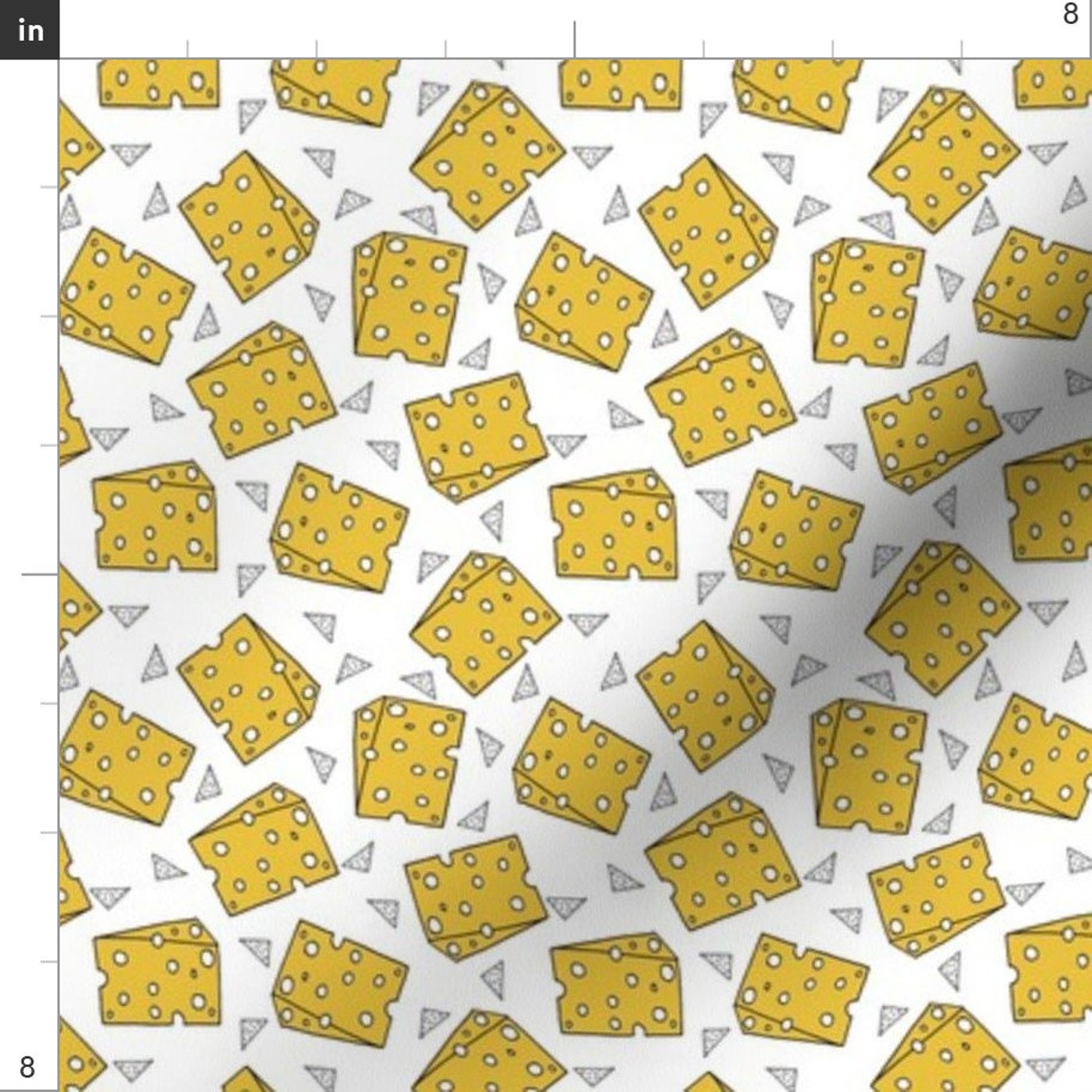 Food Fabric Cheese Fabric // Novelty Food Fabric Print | Etsy