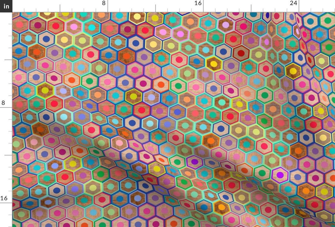Geometric Artist Colored Pencils Fabric - Colored Pencils by Rubydoor ...