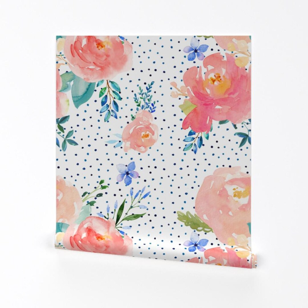 Watercolor Floral Dots Wallpaper - Floral Pastel Dots by Shopcabin ...