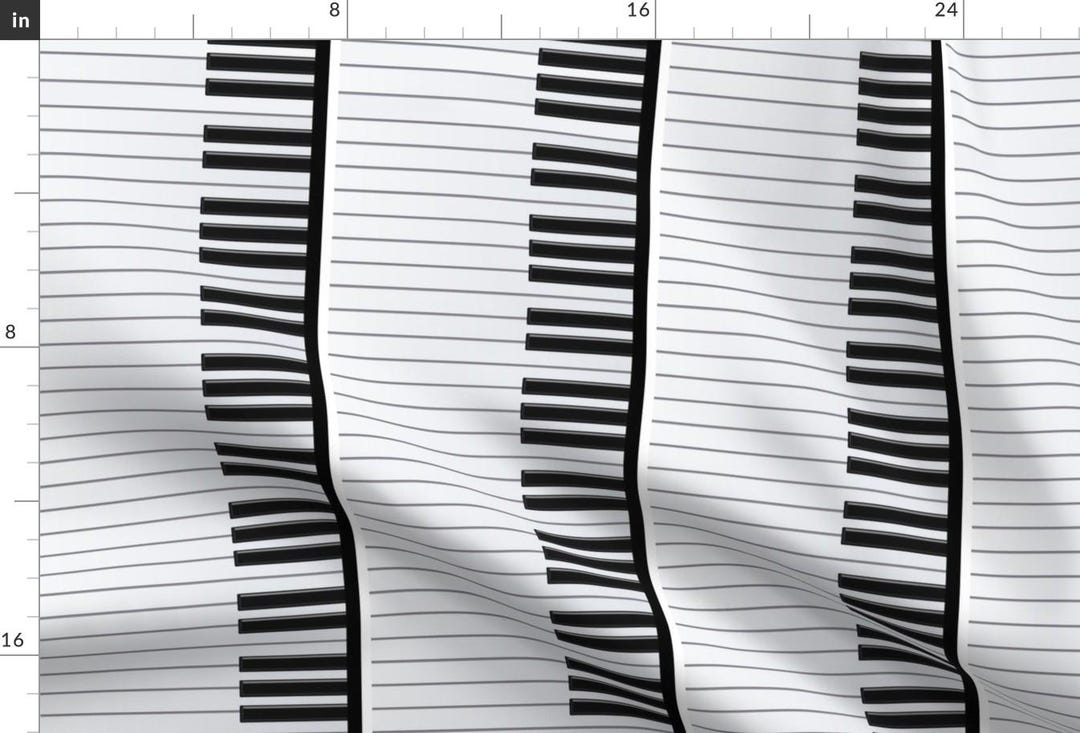 Piano Fabric - Piano Keys by Jadegordon - Black and White Piano Keys ...