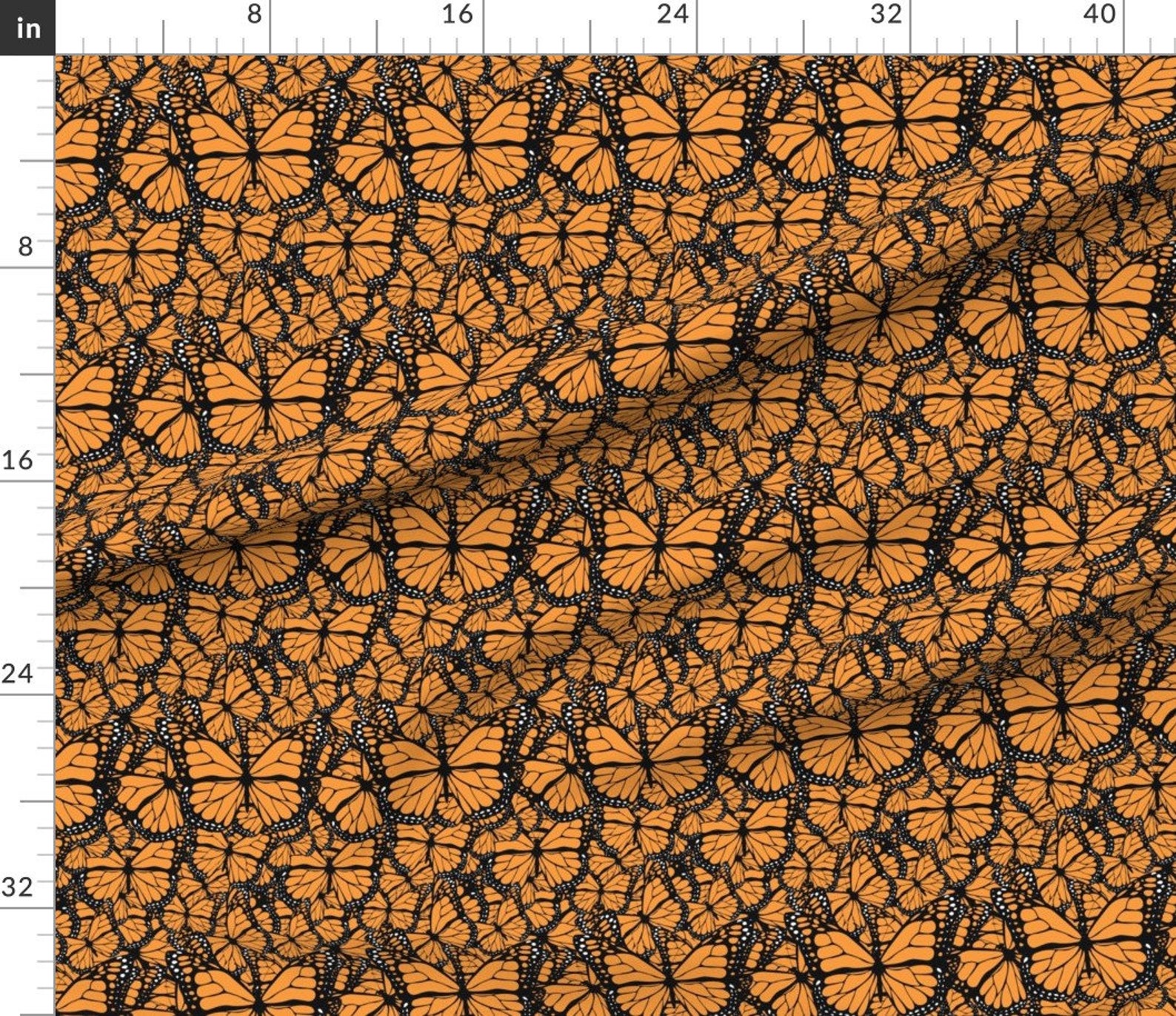 Animal Monarch Butterflies Pattern Fabric Butterflies by - Etsy