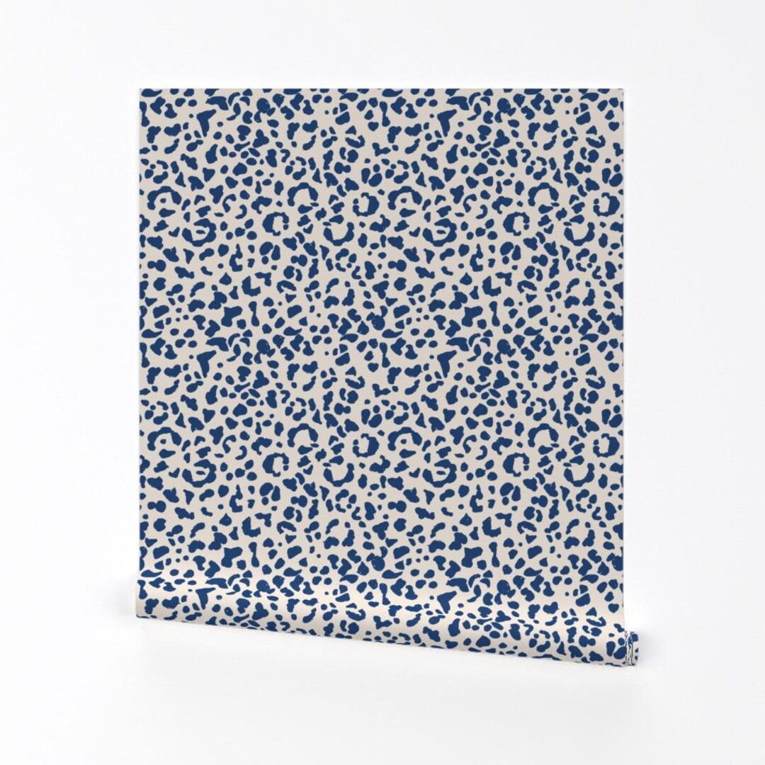 Leopard Print Wallpaper - Leopard Pattern by Exotic Vector - White Navy ...