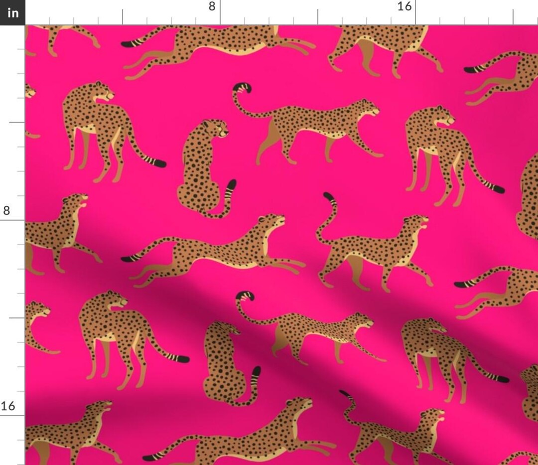 Pink Cheetah Fabric Cheetah Hot Pink by Etienne African Big Cat Hot ...