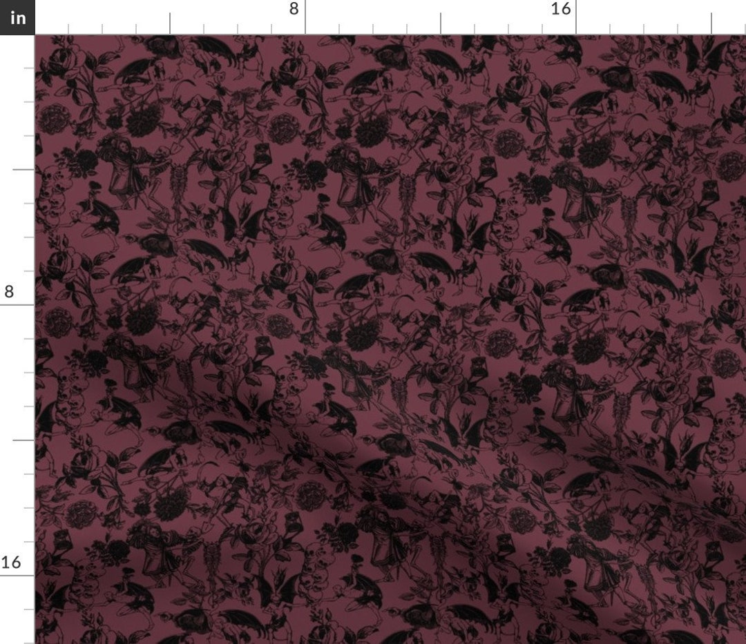 Gothic Fabric Demons and Roses by Yesterdaycollection Horror Rose ...